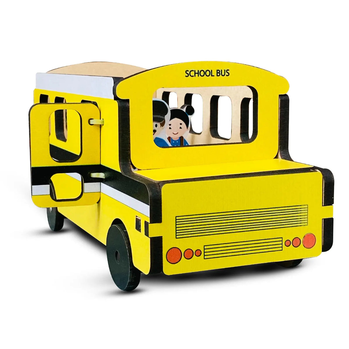 School Bus Adventure Wooden Play Set 3+ Years – Mini Leaves