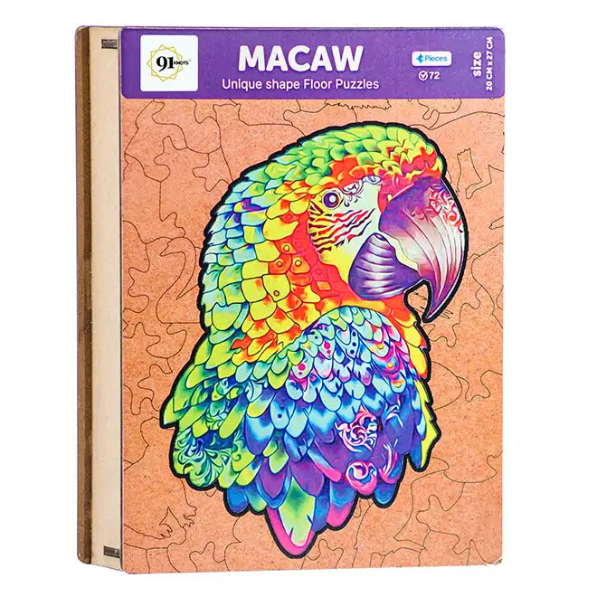 Macaw Unique Shapes Wooden Puzzles 72 pieces 6+ Age – Mini Leaves