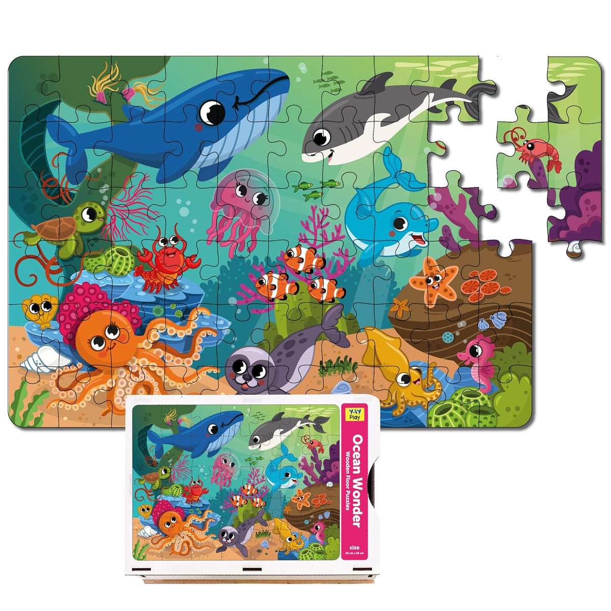 Ocean Wonder 60 Pieces Floor Puzzle 4 Years+ – Mini Leaves