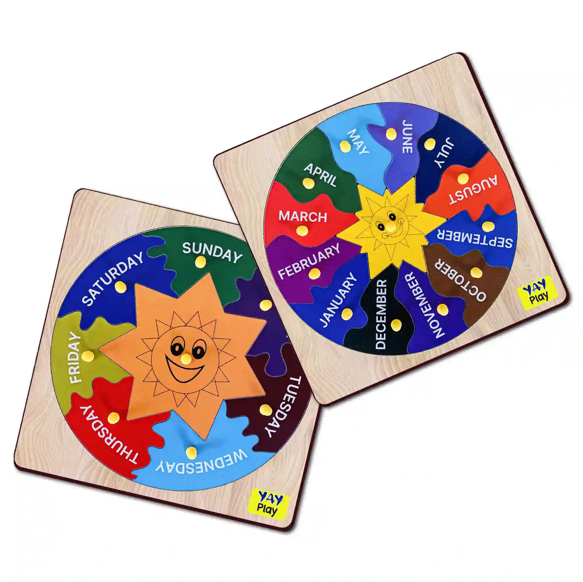 Month's and Week Day's Name Knob and Peg Board 2+ Years – Mini Leaves