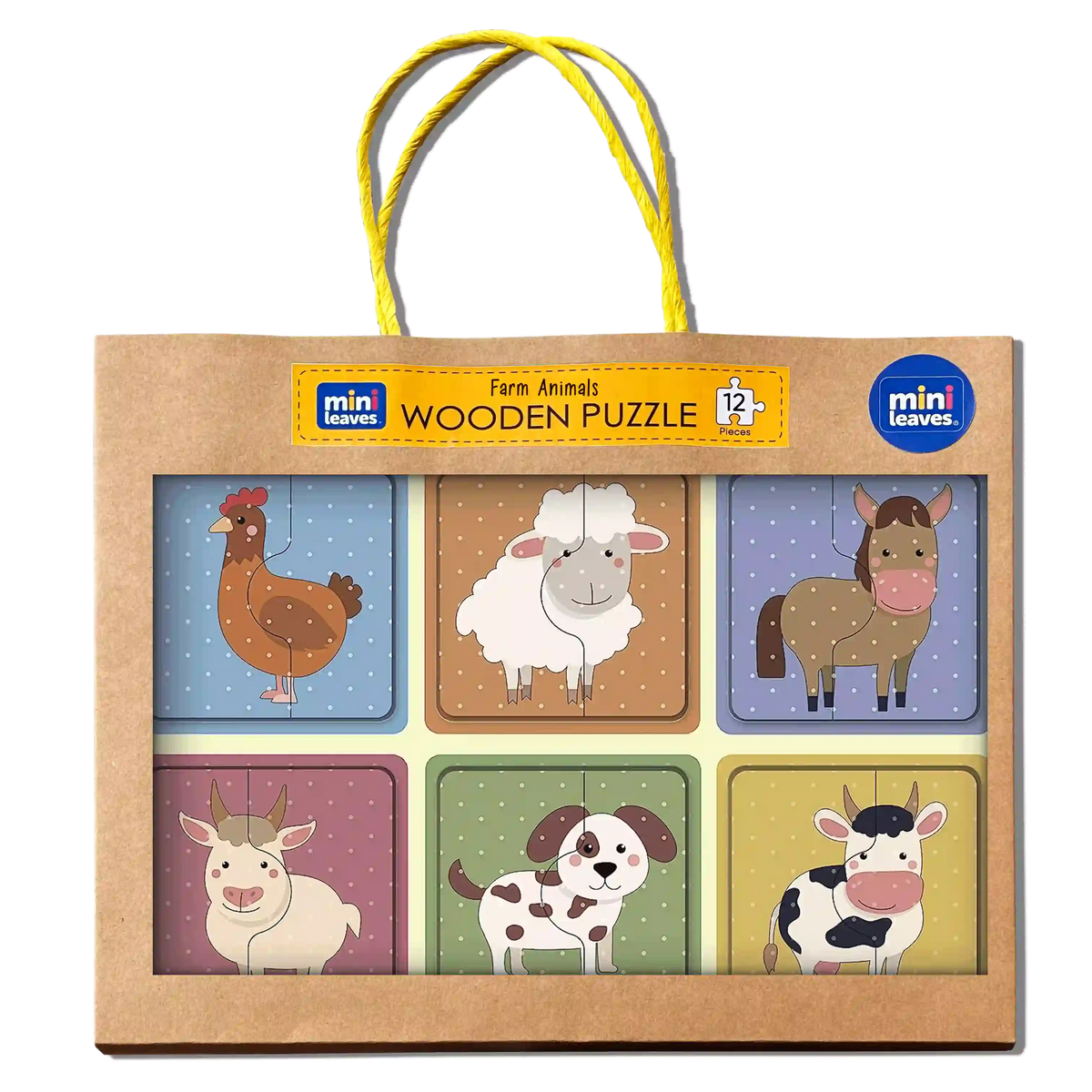 Farm Friends 2 Piece Wooden Puzzles 2+ Years – Mini Leaves