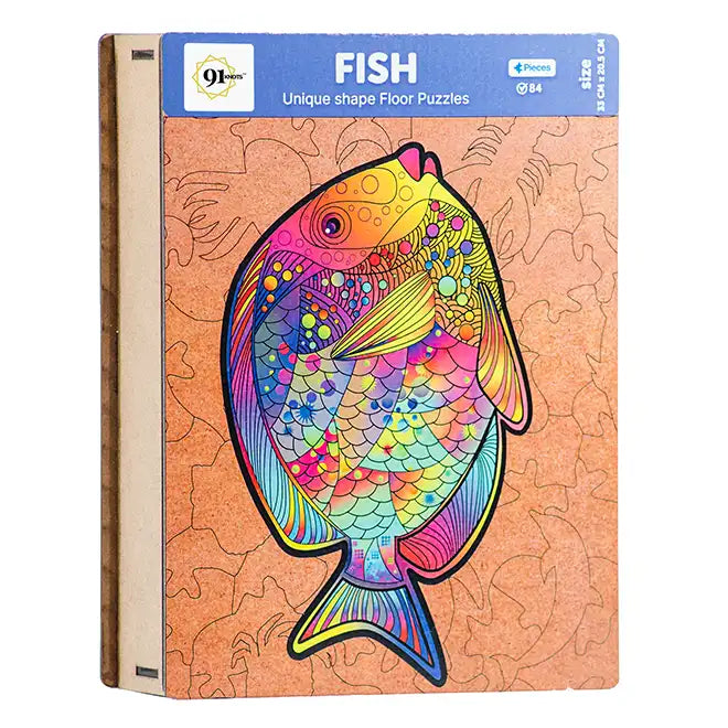 Fish Unique Shapes Wooden Puzzles 84 Pieces – Mini Leaves