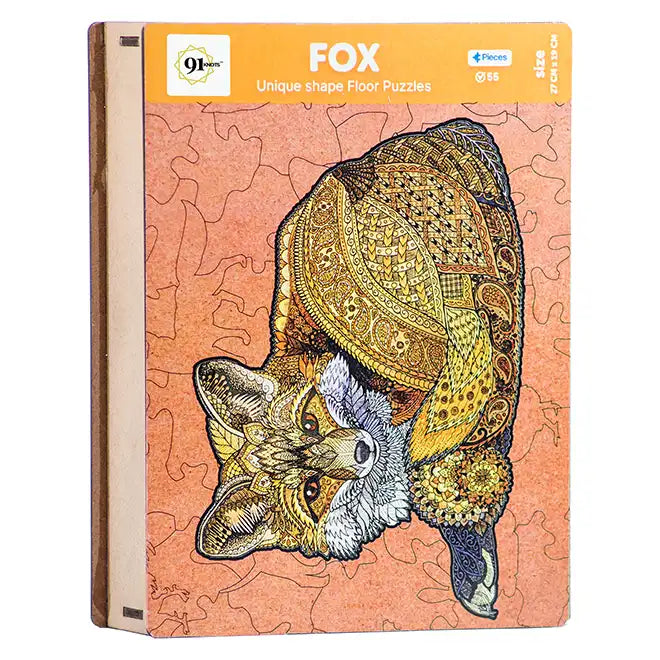 Fox Unique Shape Wooden Puzzles 65 Pieces 6+ Age – Mini Leaves
