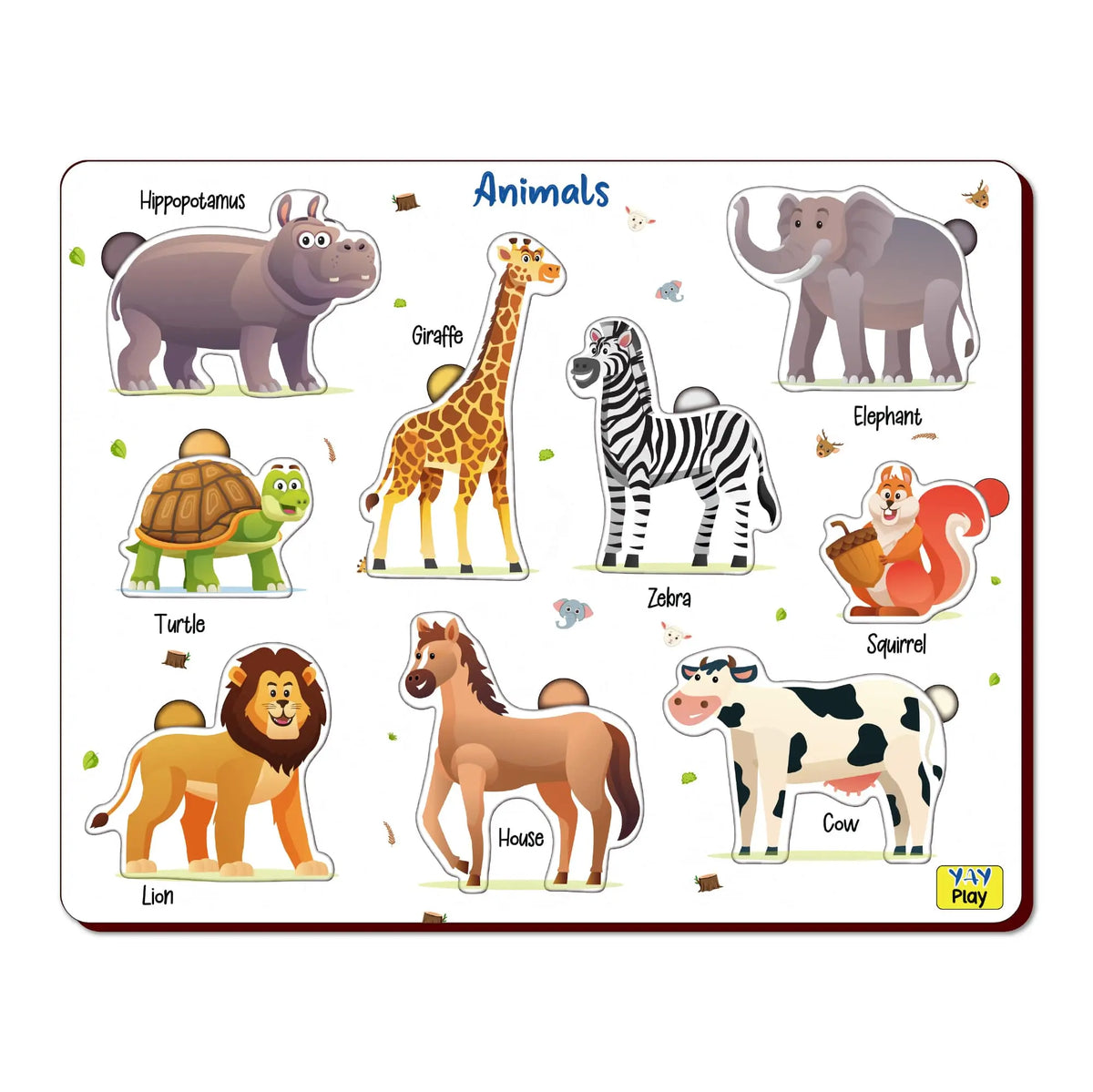 Animals Wooden Puzzle for 3+ Years – Mini Leaves
